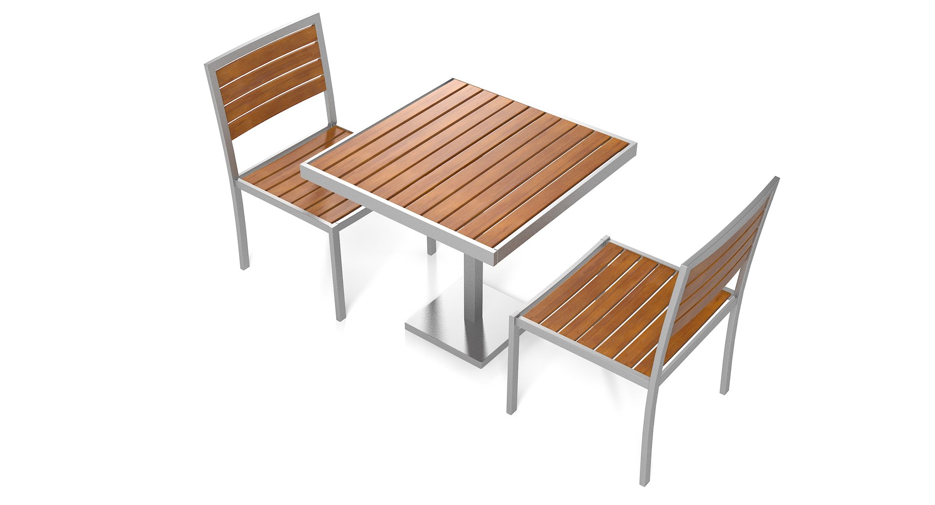 3d model outdoor cafe teak table chair