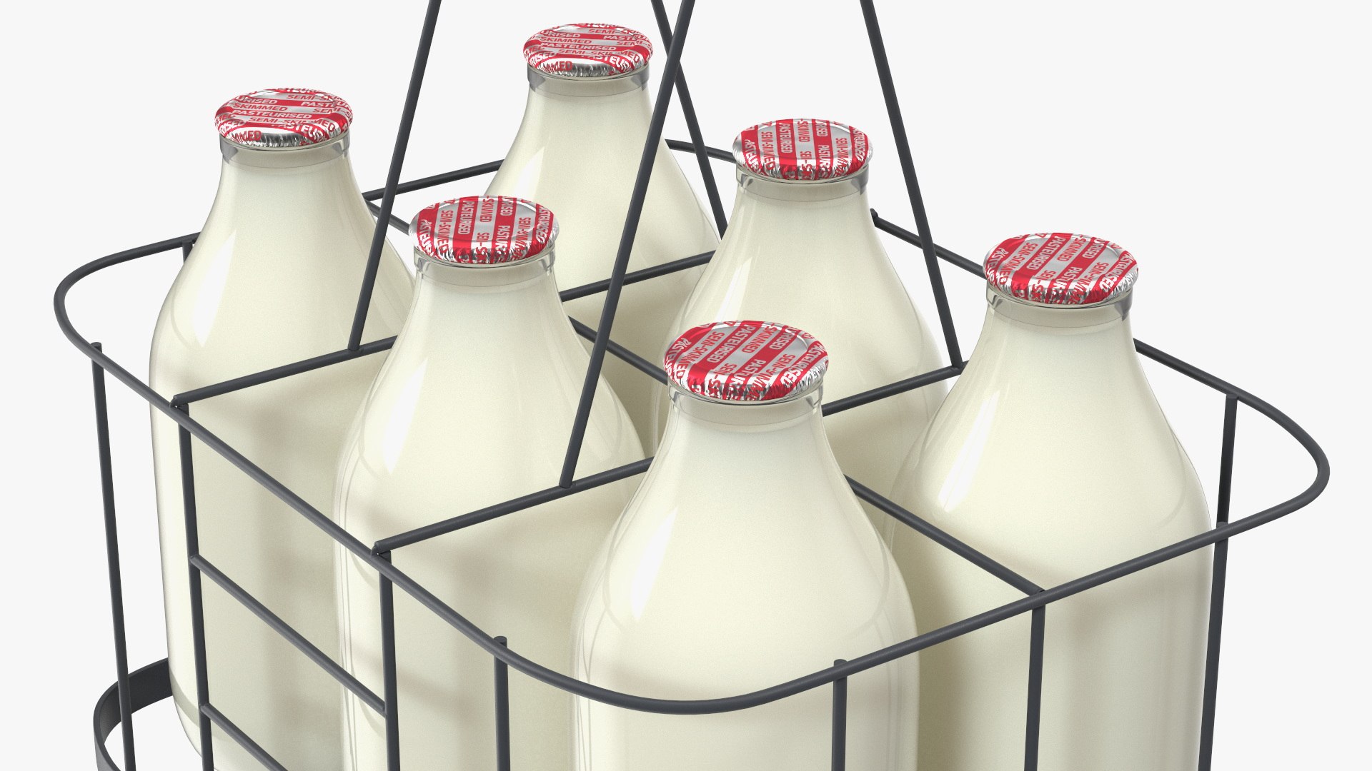 3D Semi-Skimmed Milk Bottles With Foil Top In Carrying Case ...