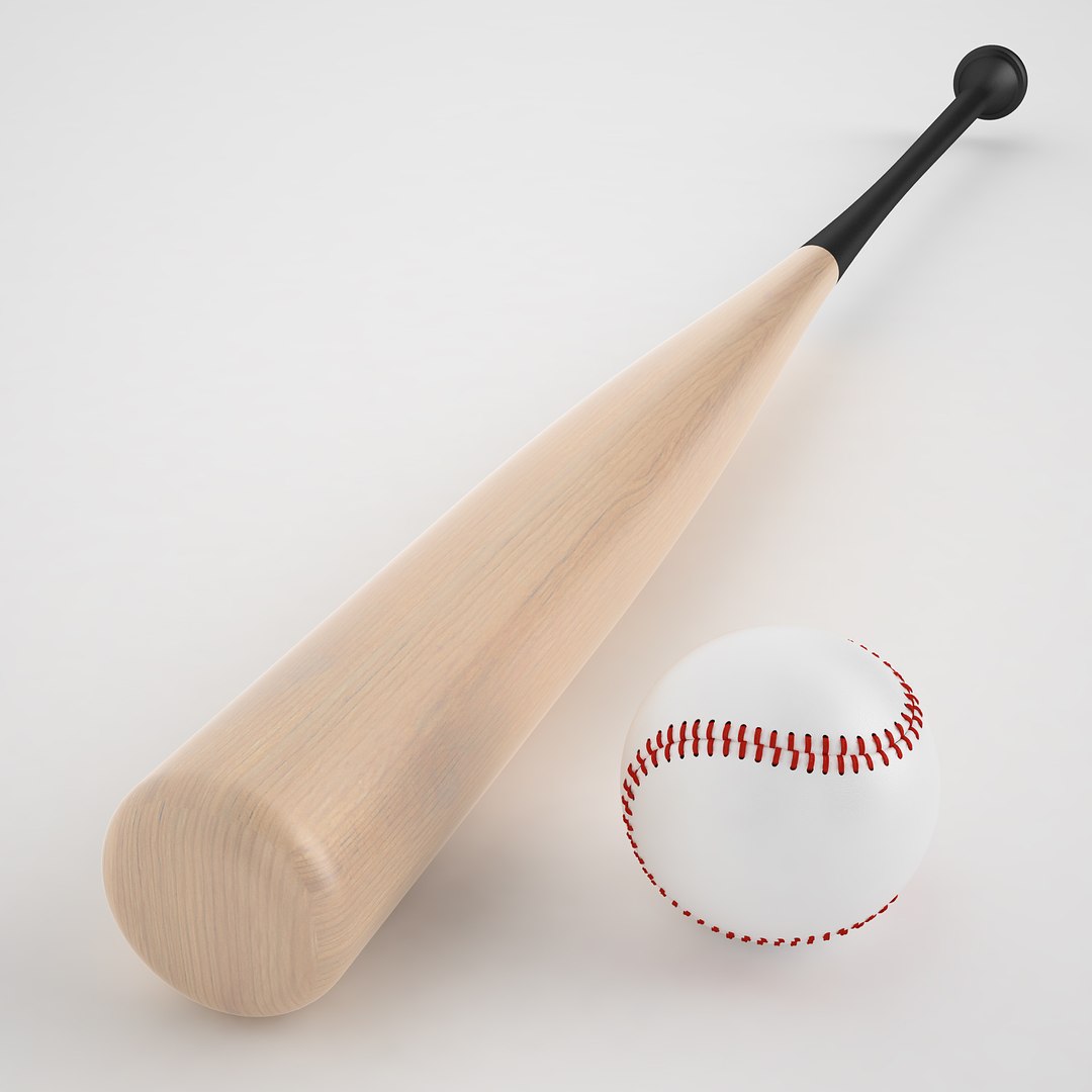 3d model of baseball bat ball