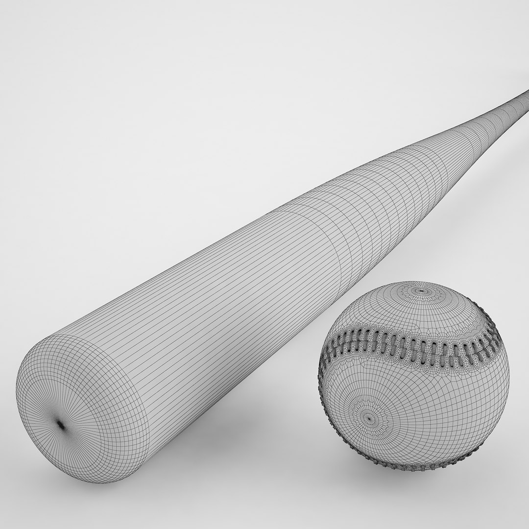3d model of baseball bat ball
