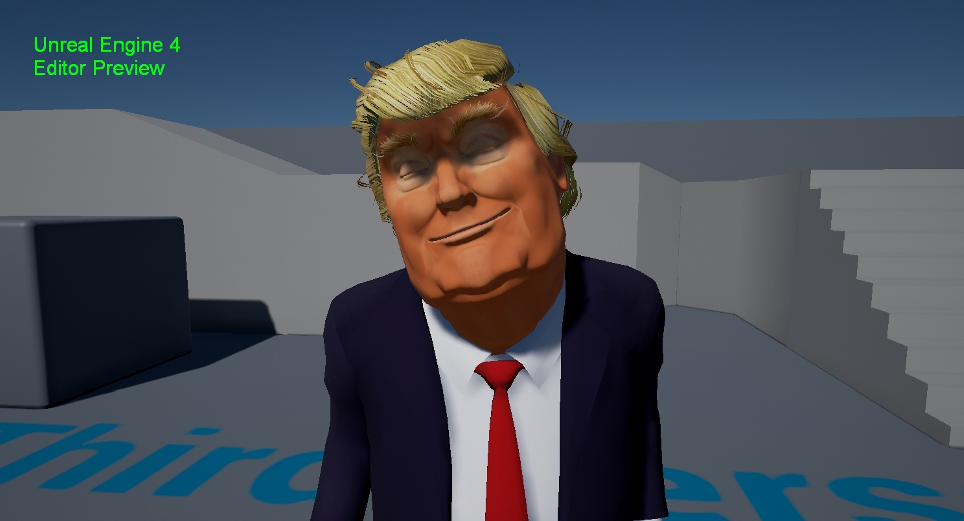 3d Rigged Cartoon Donald Trump Model