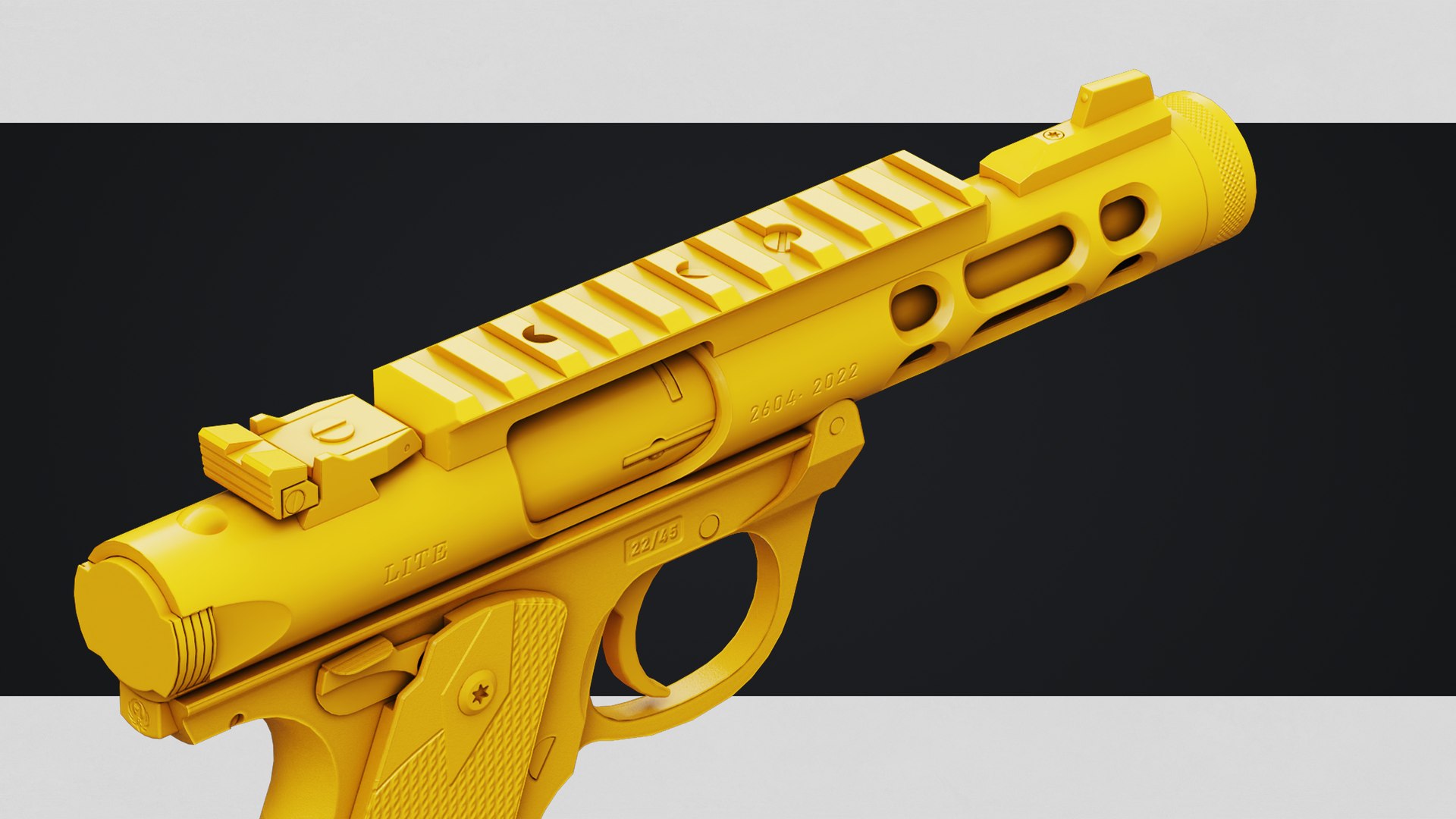 3D Ruger Mark 4 - Low Poly - Untextured Model - TurboSquid 1887087