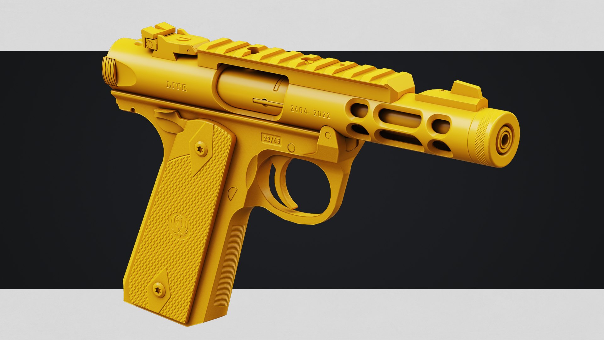 3D Ruger Mark 4 - Low Poly - Untextured Model - TurboSquid 1887087