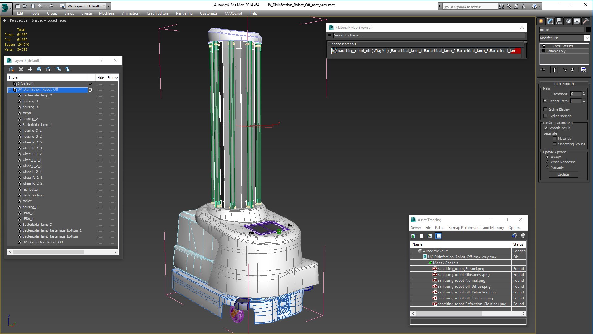 3D Uv Disinfection Robot - TurboSquid 1589711