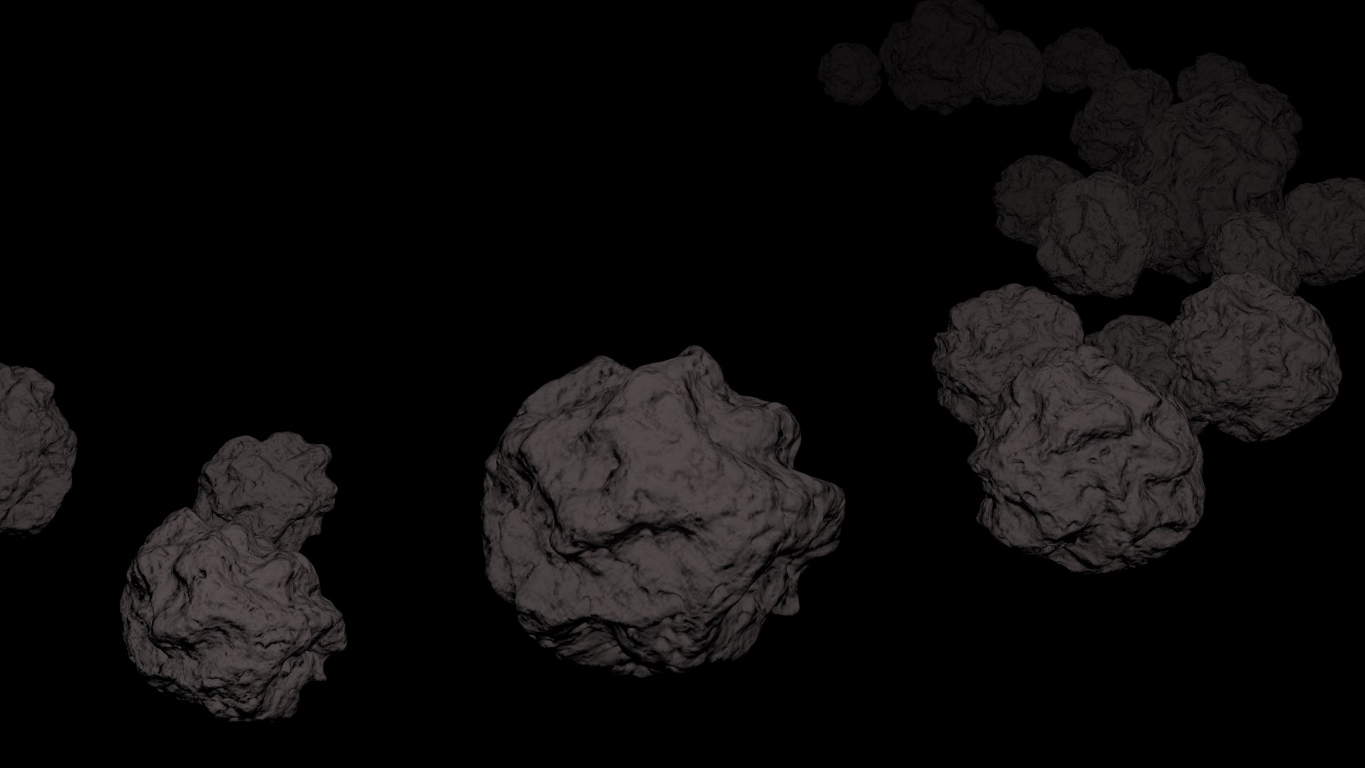 Cluster asteroids model - TurboSquid 1321978