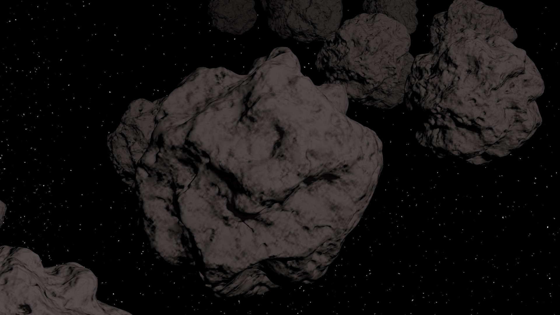 Cluster asteroids model - TurboSquid 1321978