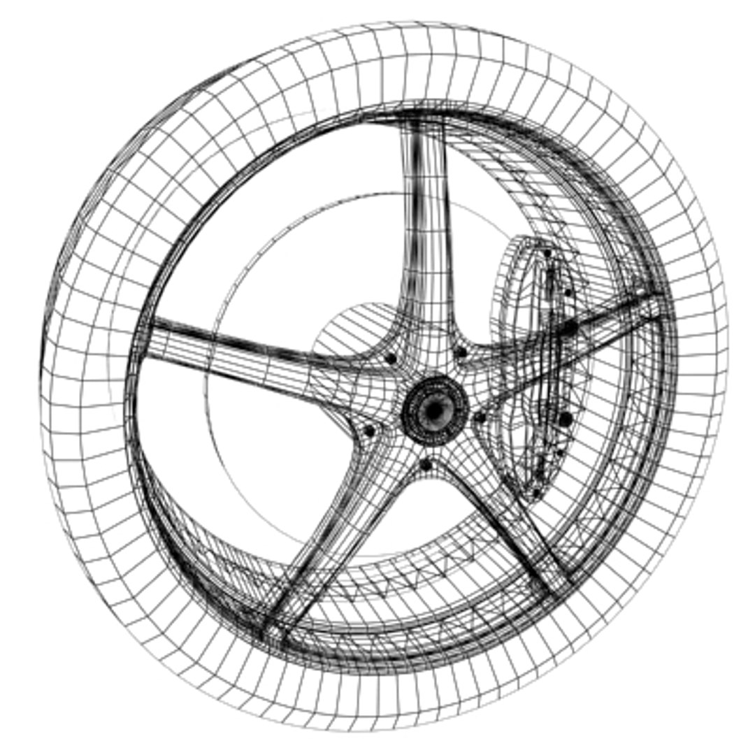 3d Wheel Brakes Tires Model