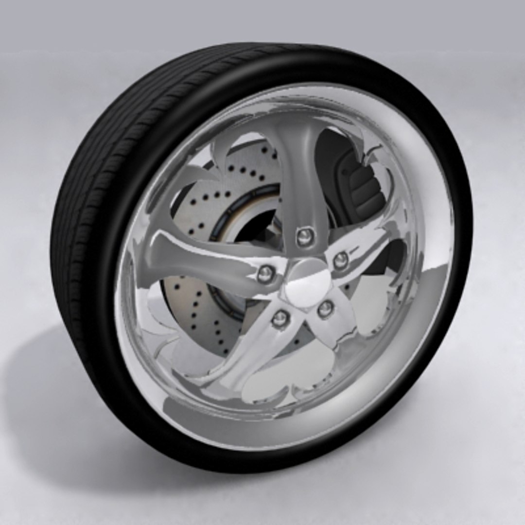 3d Wheel Brakes Tires Model