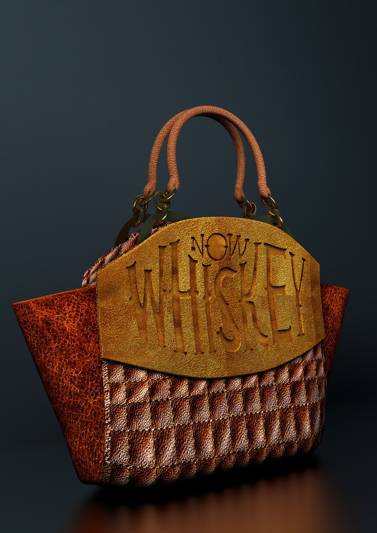 3d Model Leather Whiskey Bag
