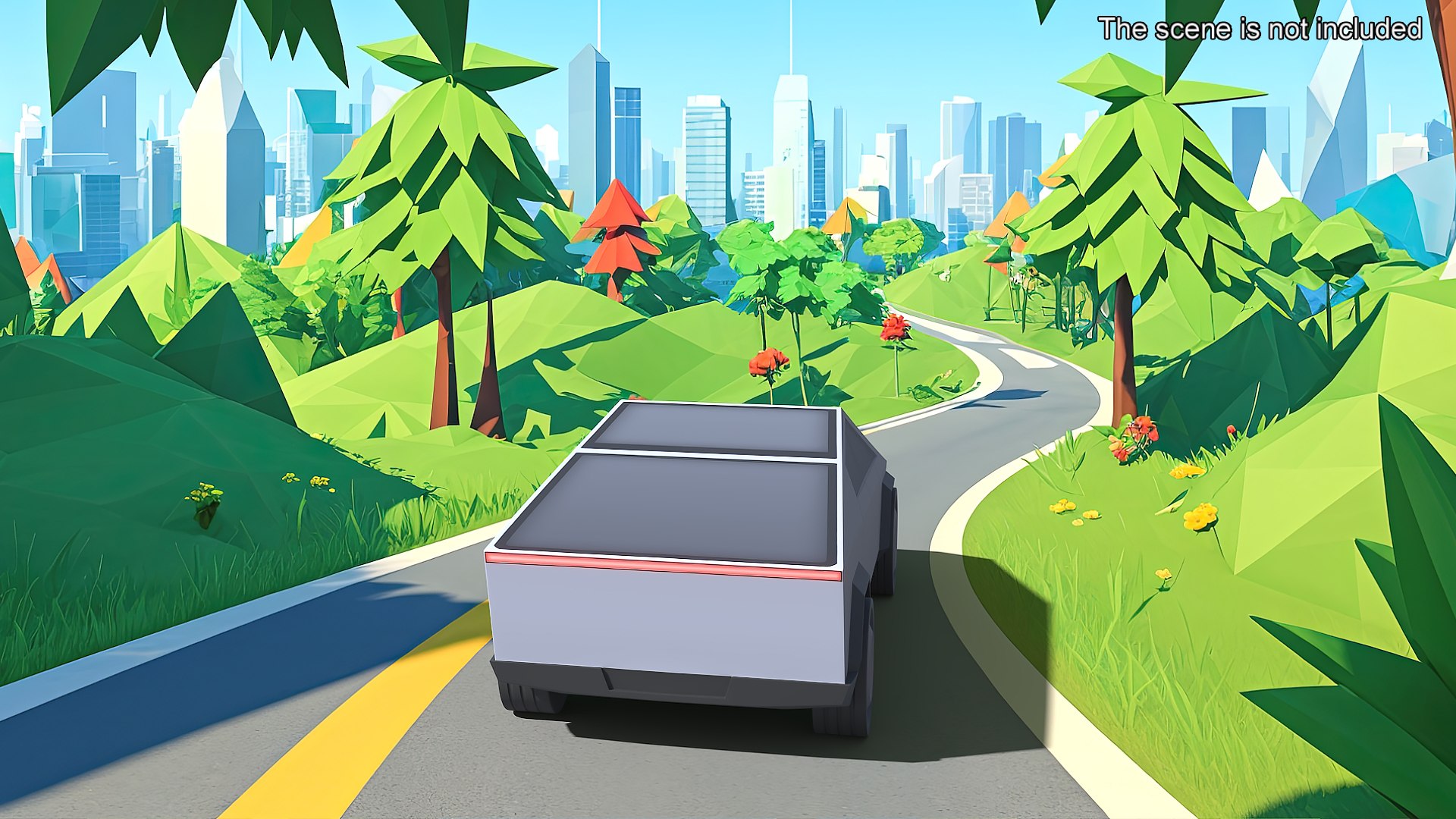 3D Cartoon Tesla Cybertruck Model - TurboSquid 2350595