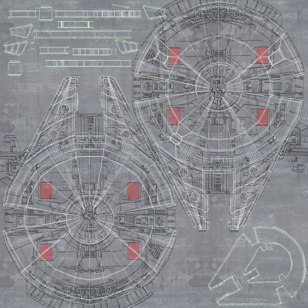 3d model millennium falcon