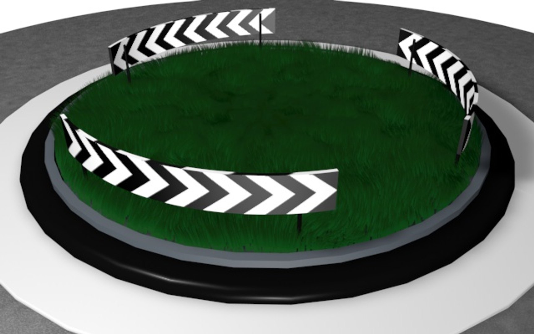 Roundabout Chevron Lines 3d Model