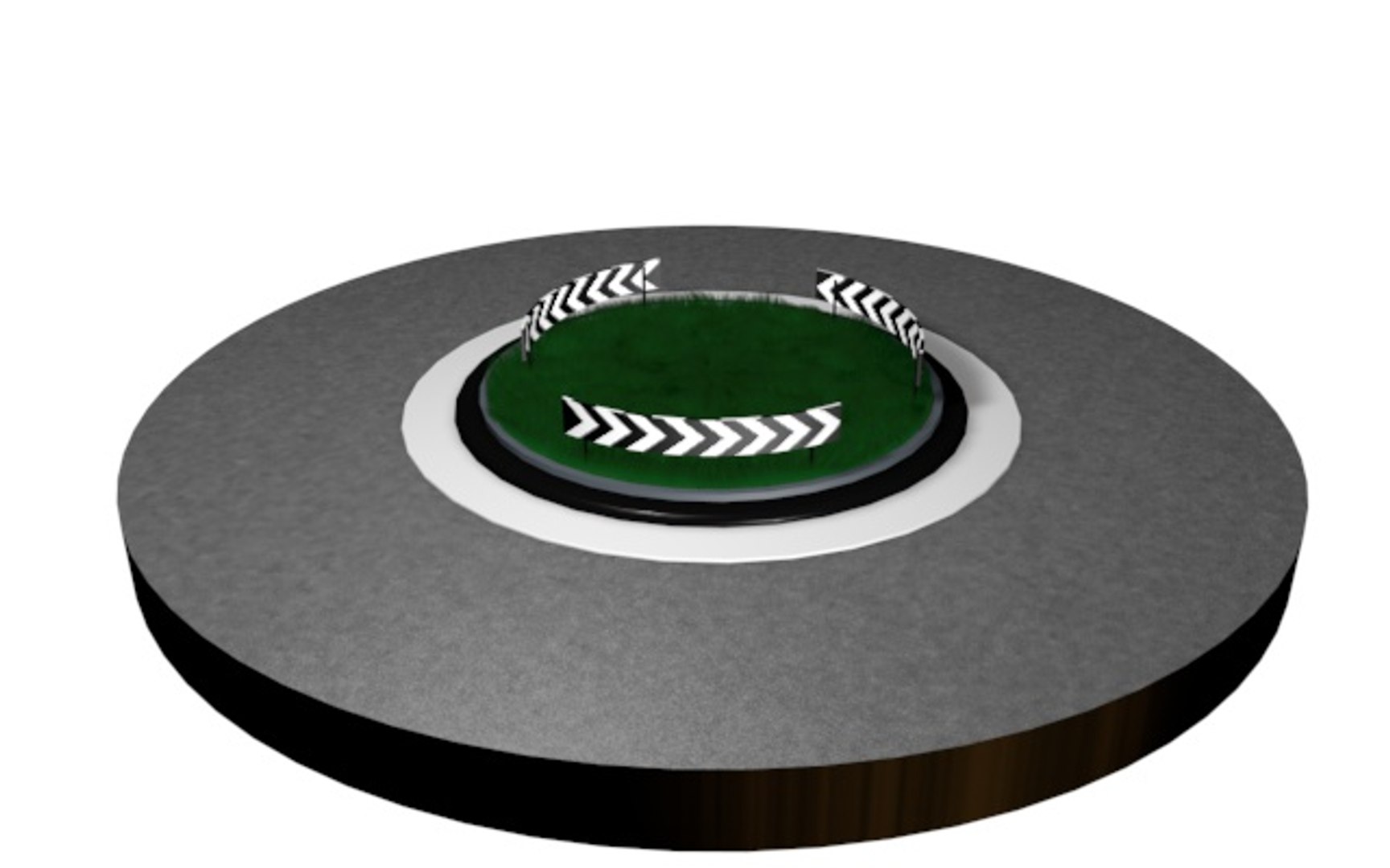 Roundabout Chevron Lines 3d Model