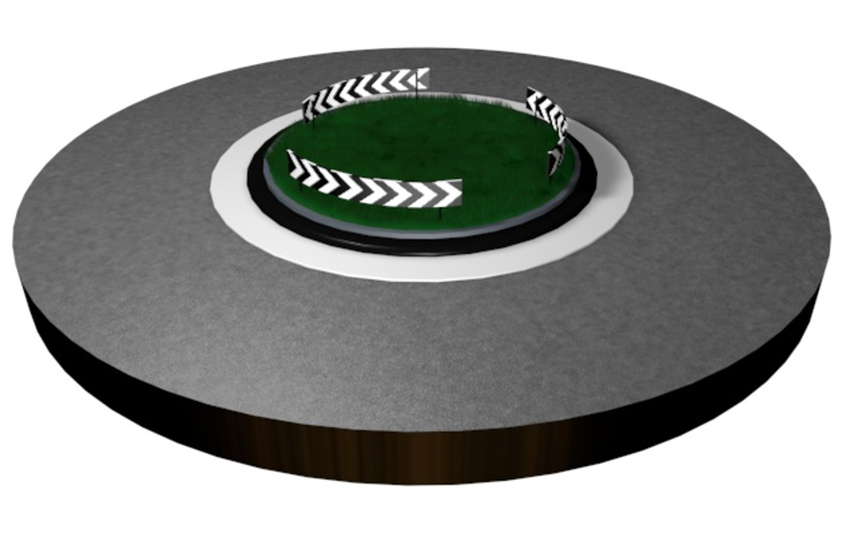 Roundabout Chevron Lines 3d Model