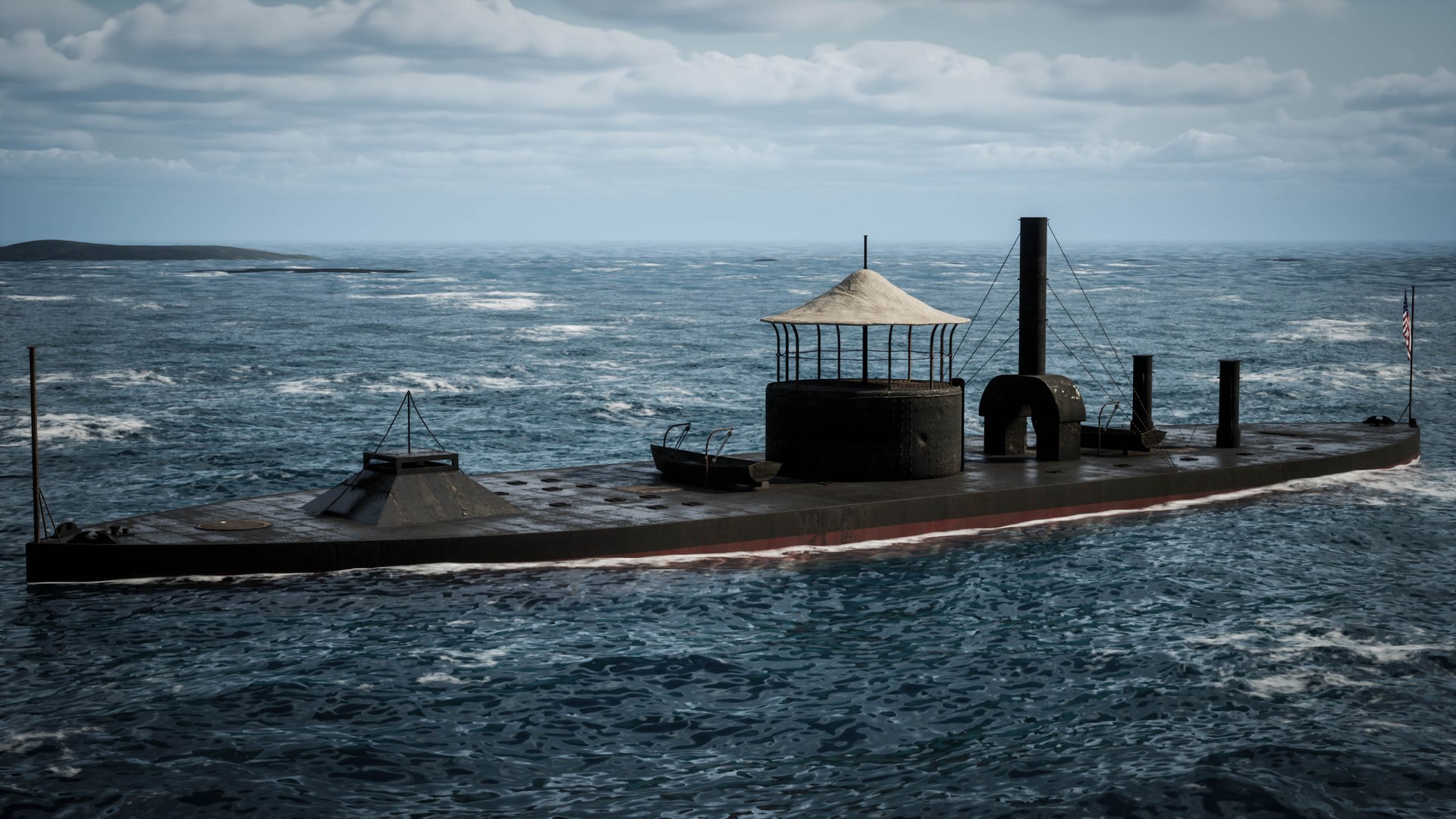 USS Monitor - Turreted Ironclad Warship 3D - TurboSquid 2231719