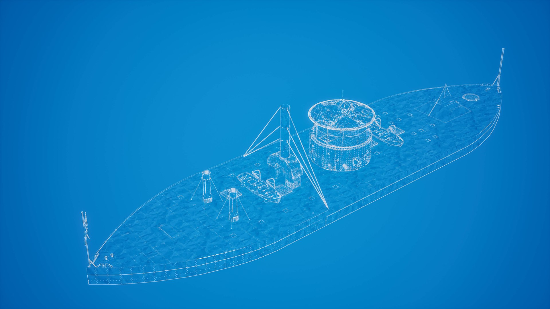 USS Monitor - Turreted Ironclad Warship 3D - TurboSquid 2231719