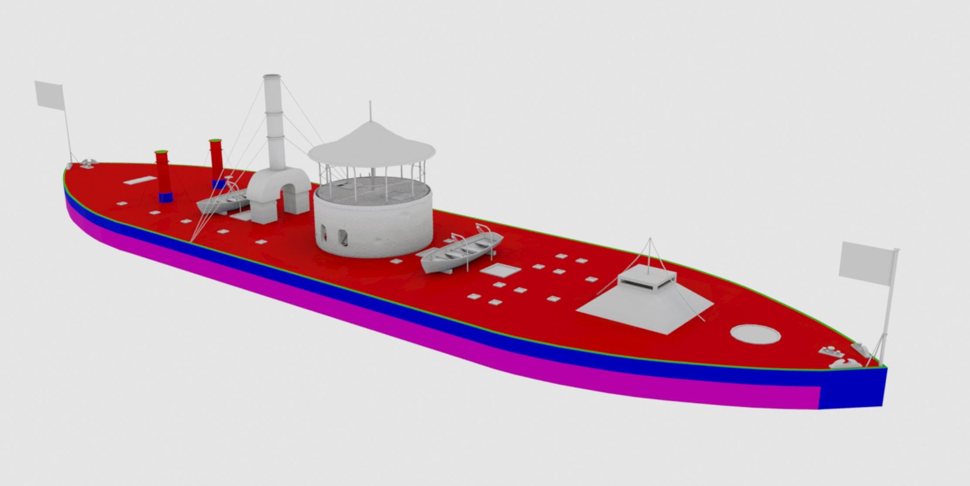 USS Monitor - Turreted Ironclad Warship 3D - TurboSquid 2231719