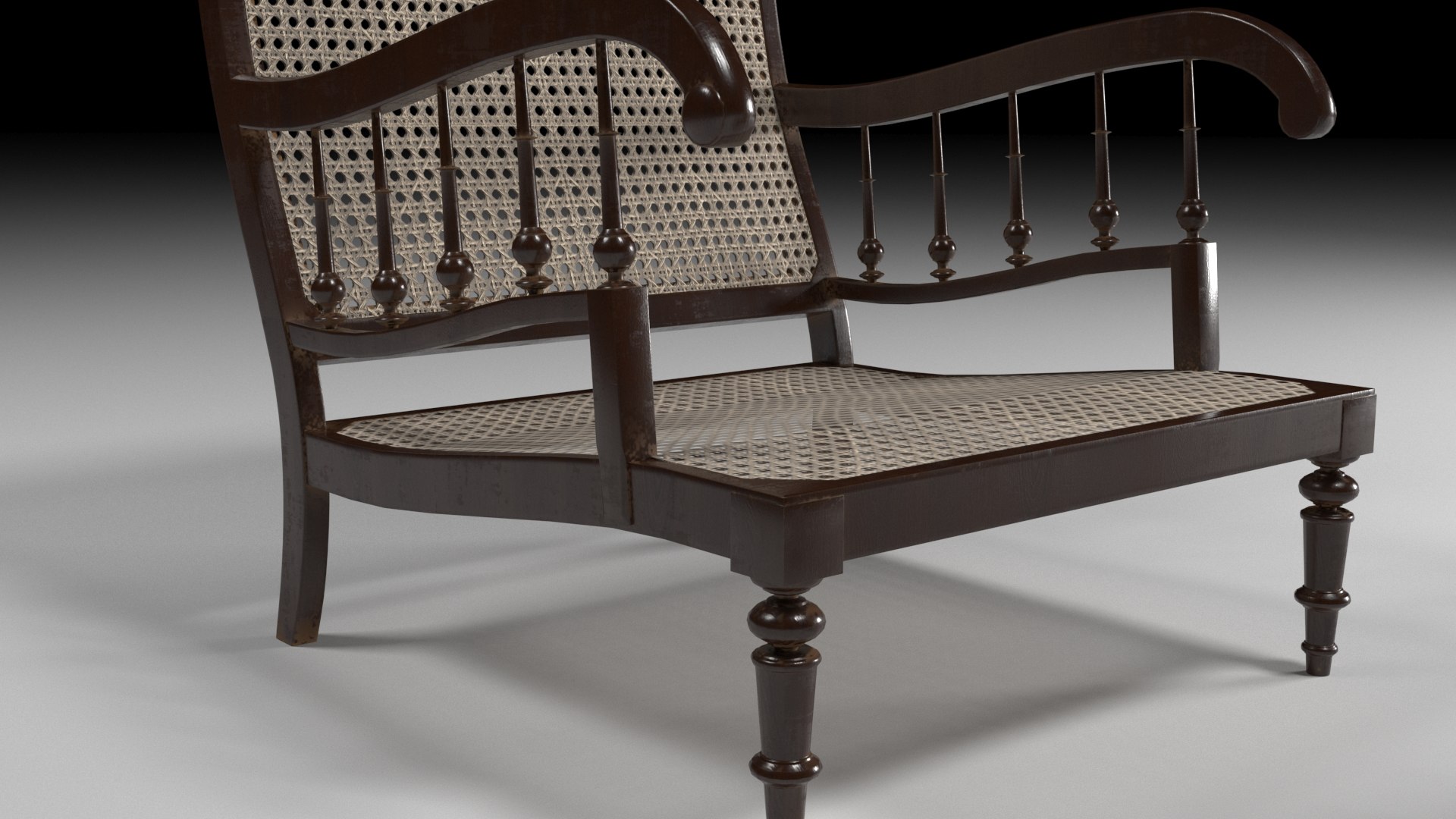 3D Vintage Indian Wooden Chair - TurboSquid 1865490