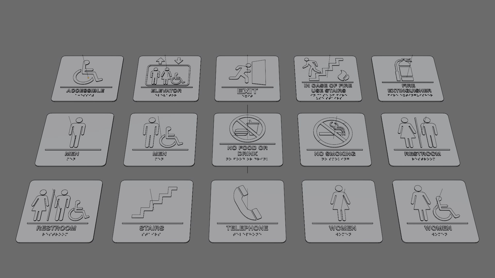 3D Indoor Compliance Signs - TurboSquid 1768738