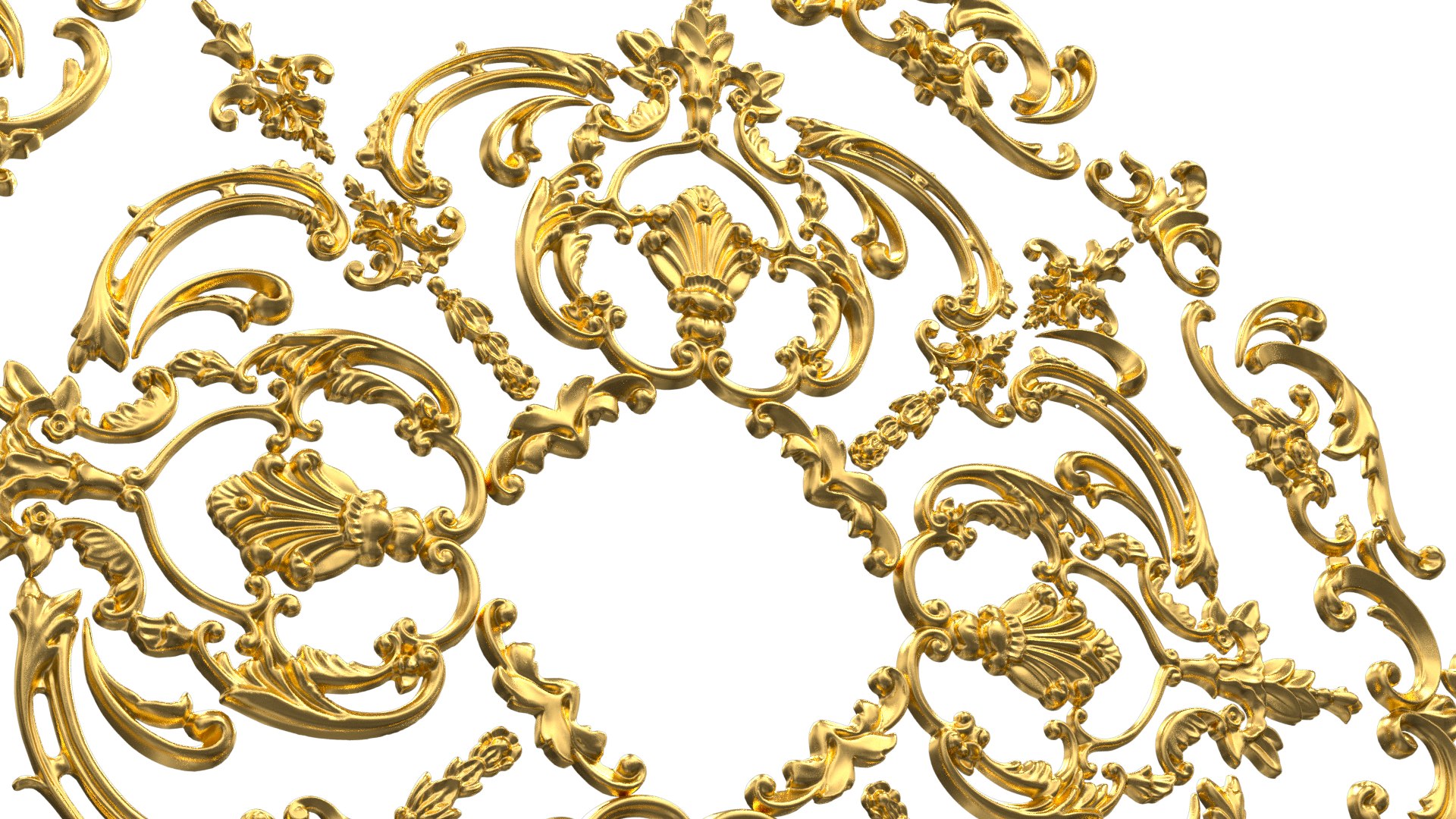 3D 3D Model Ceiling Sockets Gypsum Plaster DR256 Model - TurboSquid 2133794