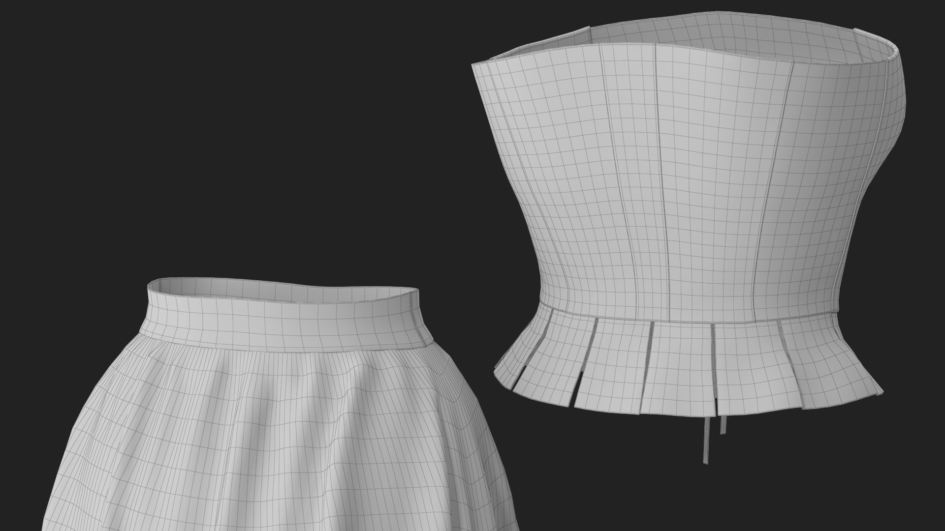 3D Corset Leather with Skirt 2 - TurboSquid 2121824