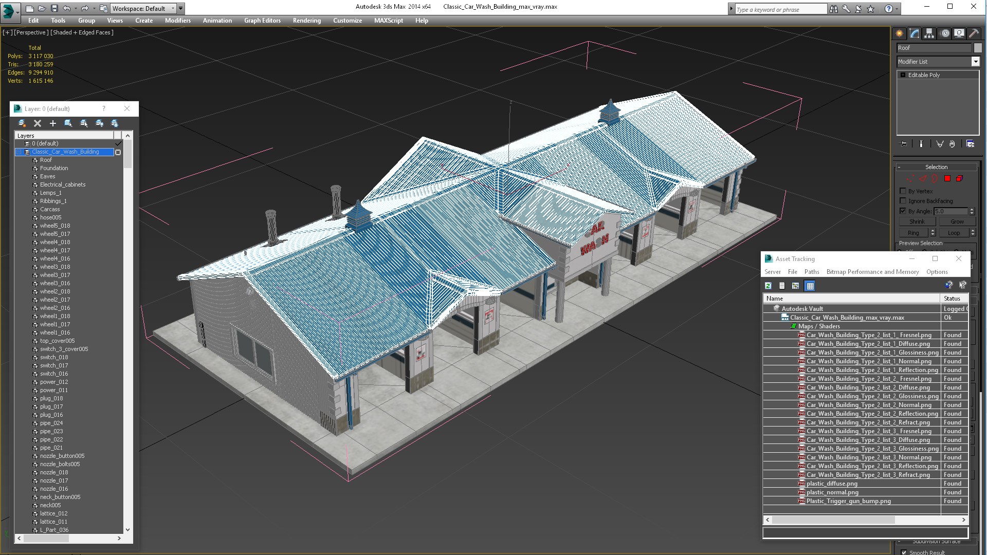 3D Classic Car Wash Building - TurboSquid 2094594