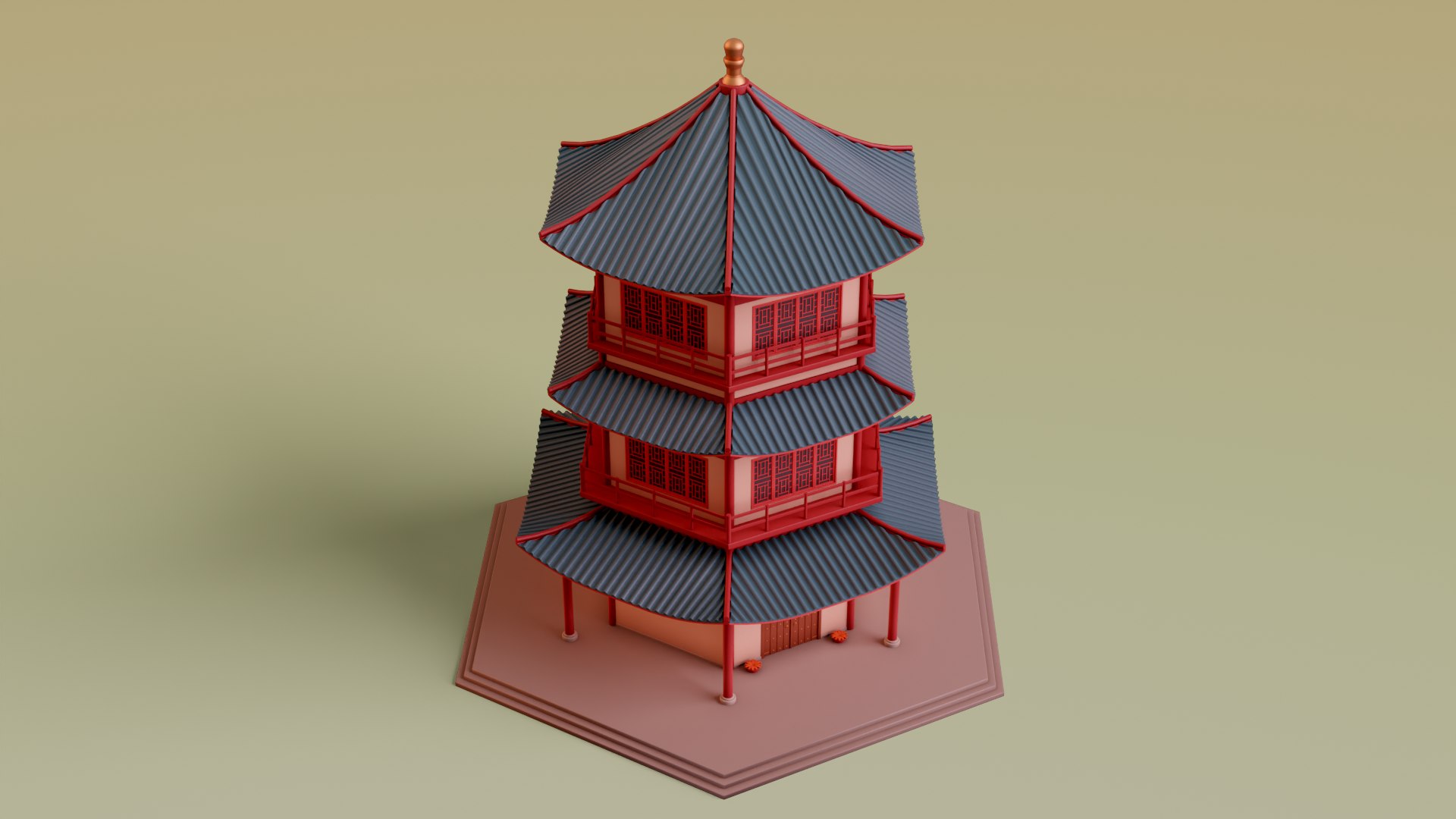 Stylized Chinese Temple 02 3D - TurboSquid 2280440