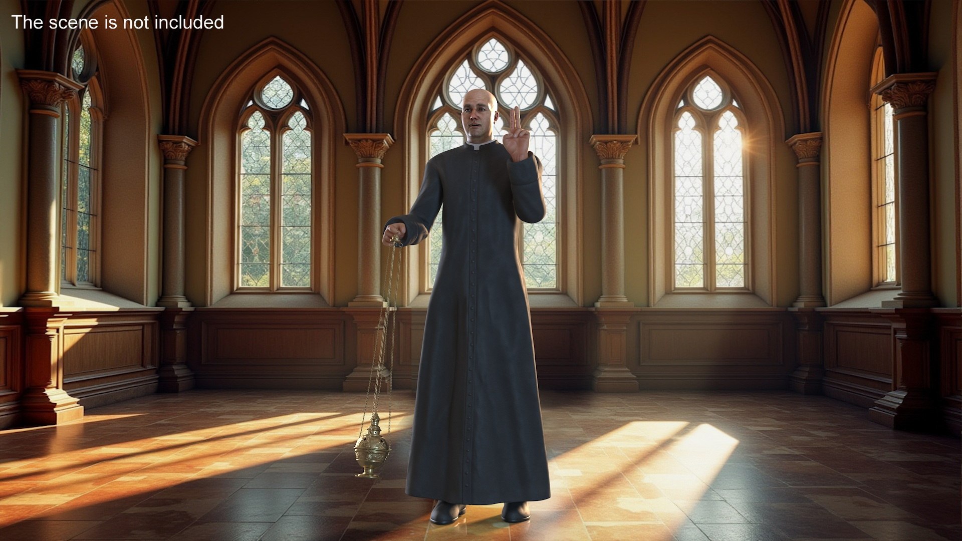 3D Catholic Priest Holding Chain Censer Model - TurboSquid 2321480