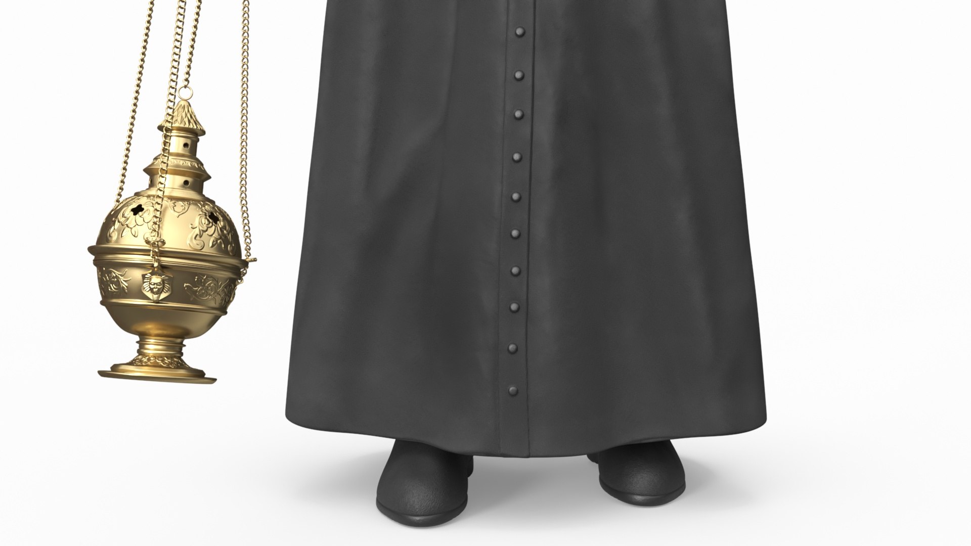 3D Catholic Priest Holding Chain Censer Model - TurboSquid 2321480