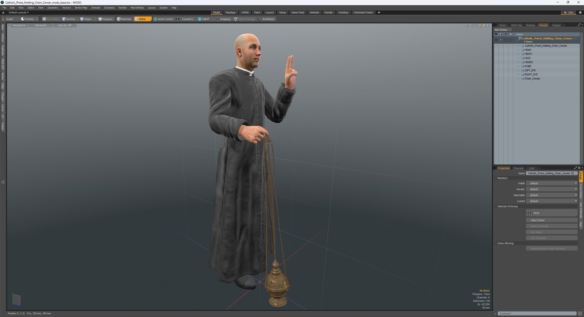 3D Catholic Priest Holding Chain Censer Model - TurboSquid 2321480