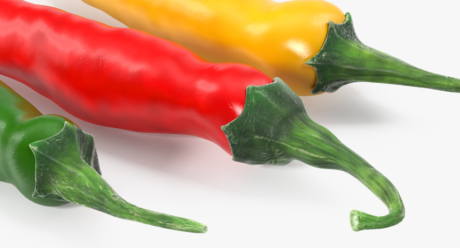 Colored chili peppers set 3D - TurboSquid 1312742