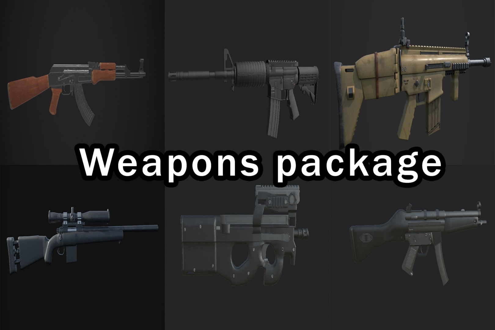 Weapons Package 3D Model - TurboSquid 1915939