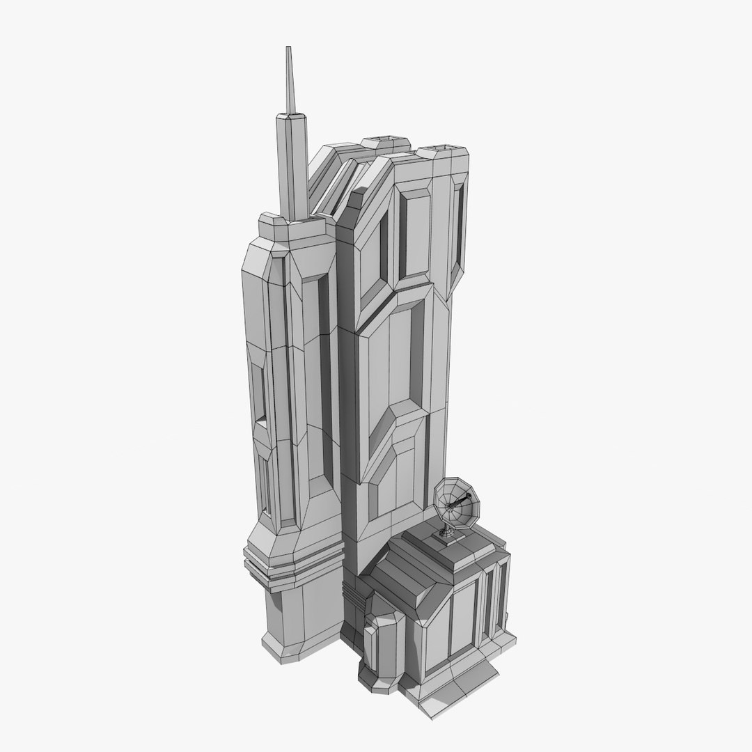 3D model sci-fi tower building - TurboSquid 1426991