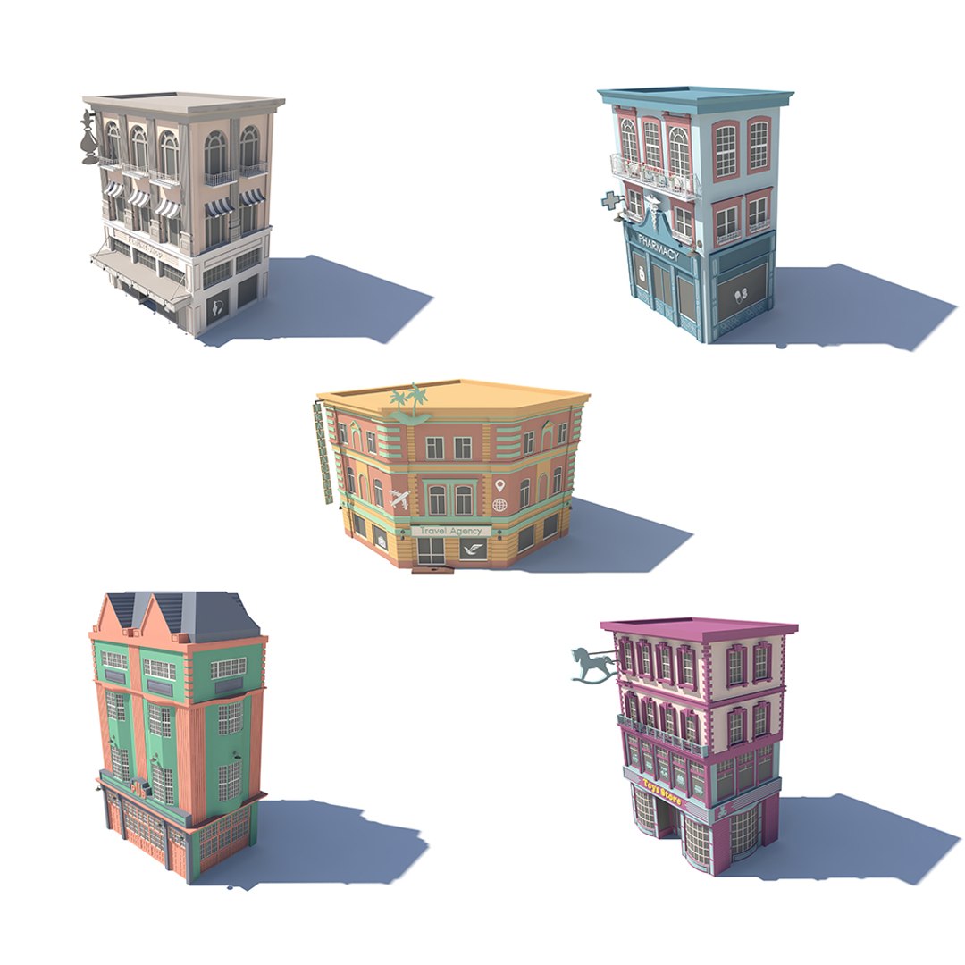 Set 10 Shop Store 3D Model - TurboSquid 1511615