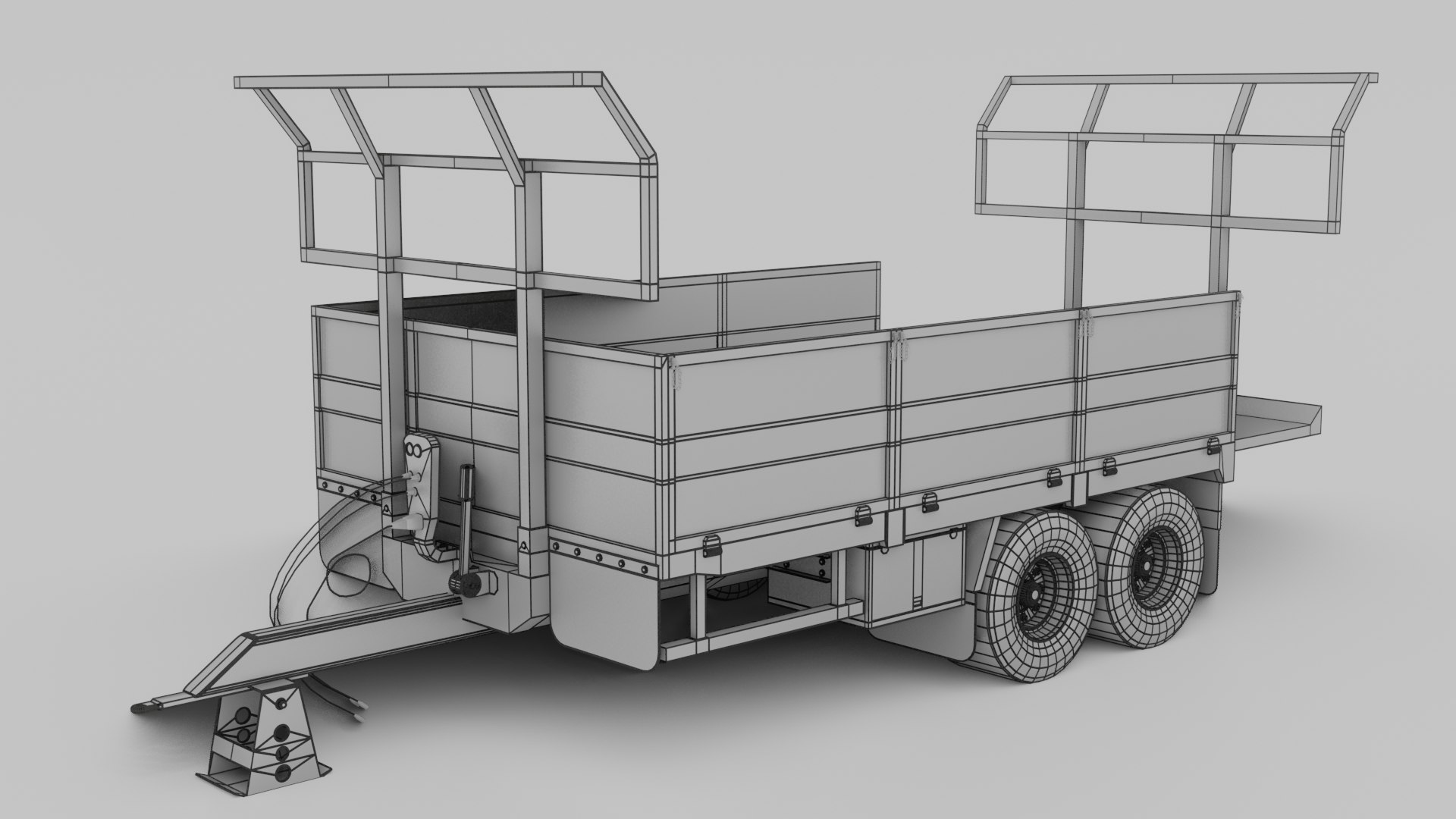 3D Agricultural Trailer Low-poly Model - TurboSquid 1864869