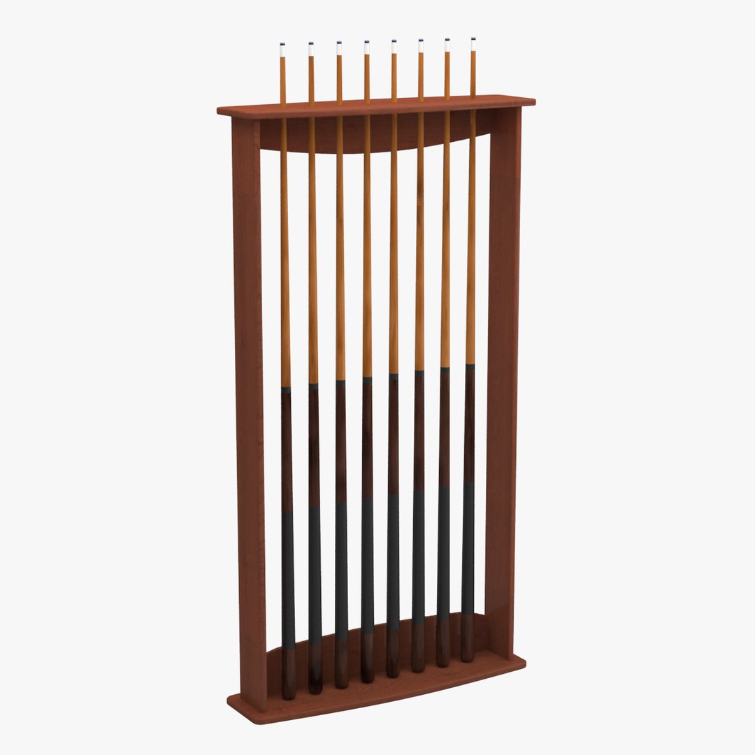 Billiard Stick Rack 01 3D Model - TurboSquid 1506293