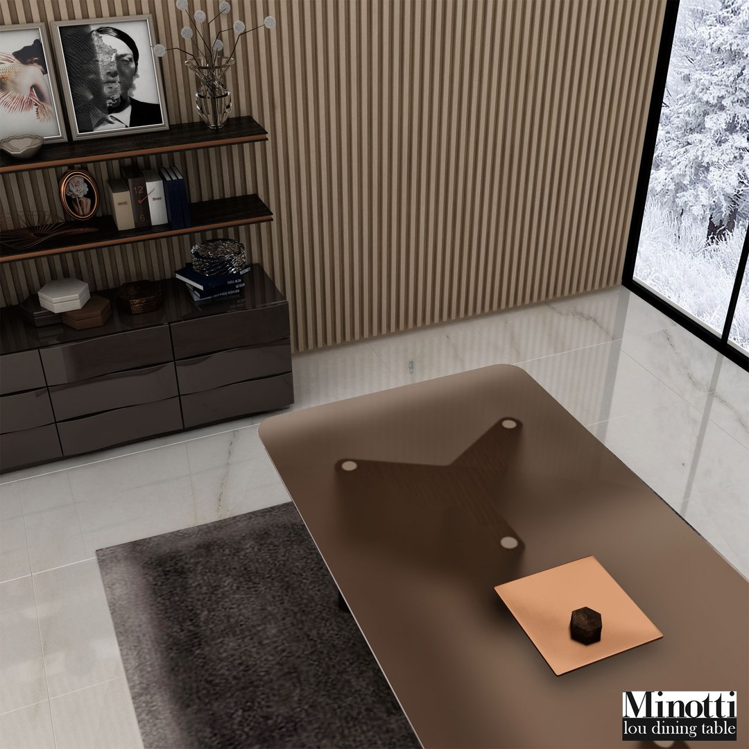 Minotti Lou Dining Table 3D Model - TurboSquid 1260946