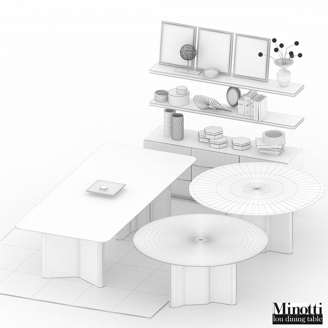 Minotti Lou Dining Table 3D Model - TurboSquid 1260946