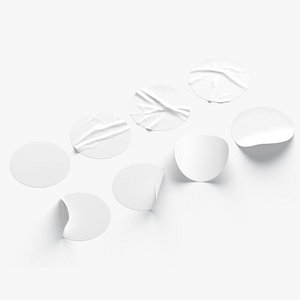 3D Black Stickers set - 8 adhesive sticky labels model - TurboSquid 1930384