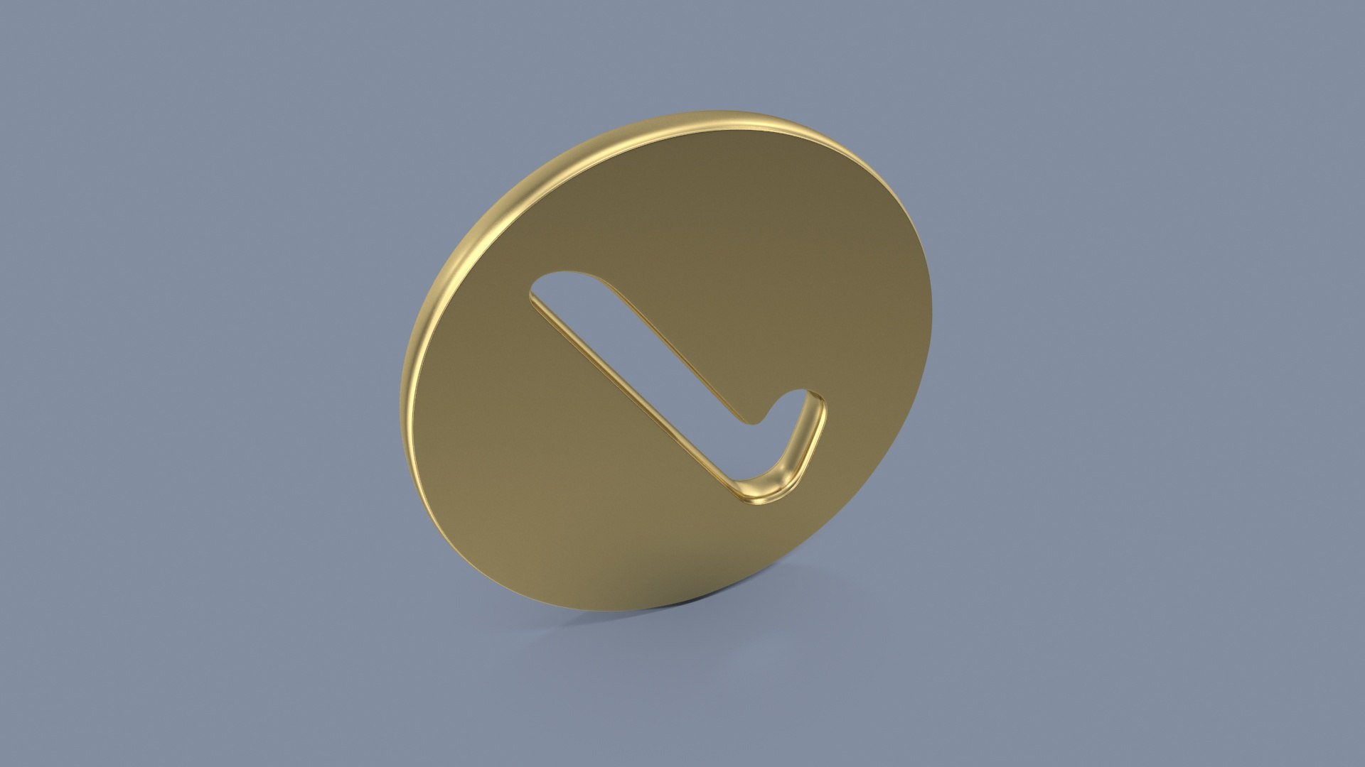 3D Tick Mark Round Symbol Gold - TurboSquid 2060778