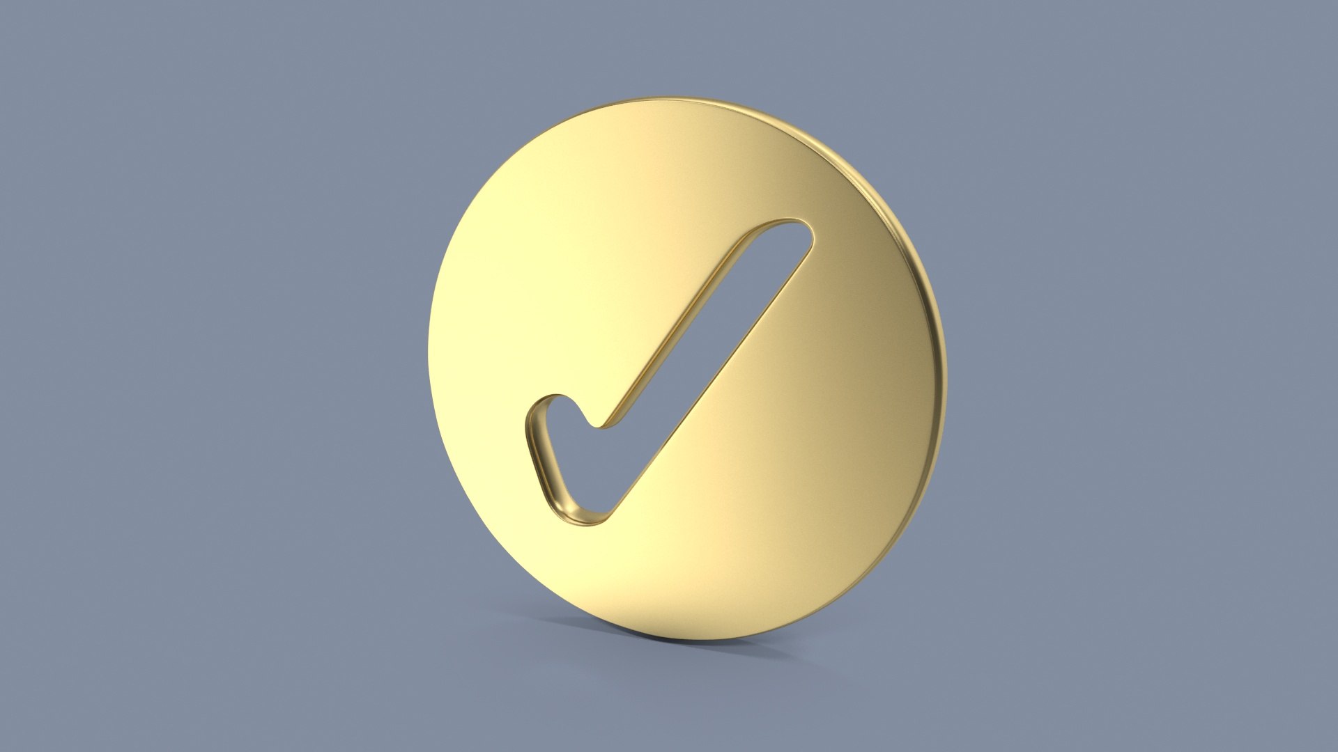 3D Tick Mark Round Symbol Gold - TurboSquid 2060778