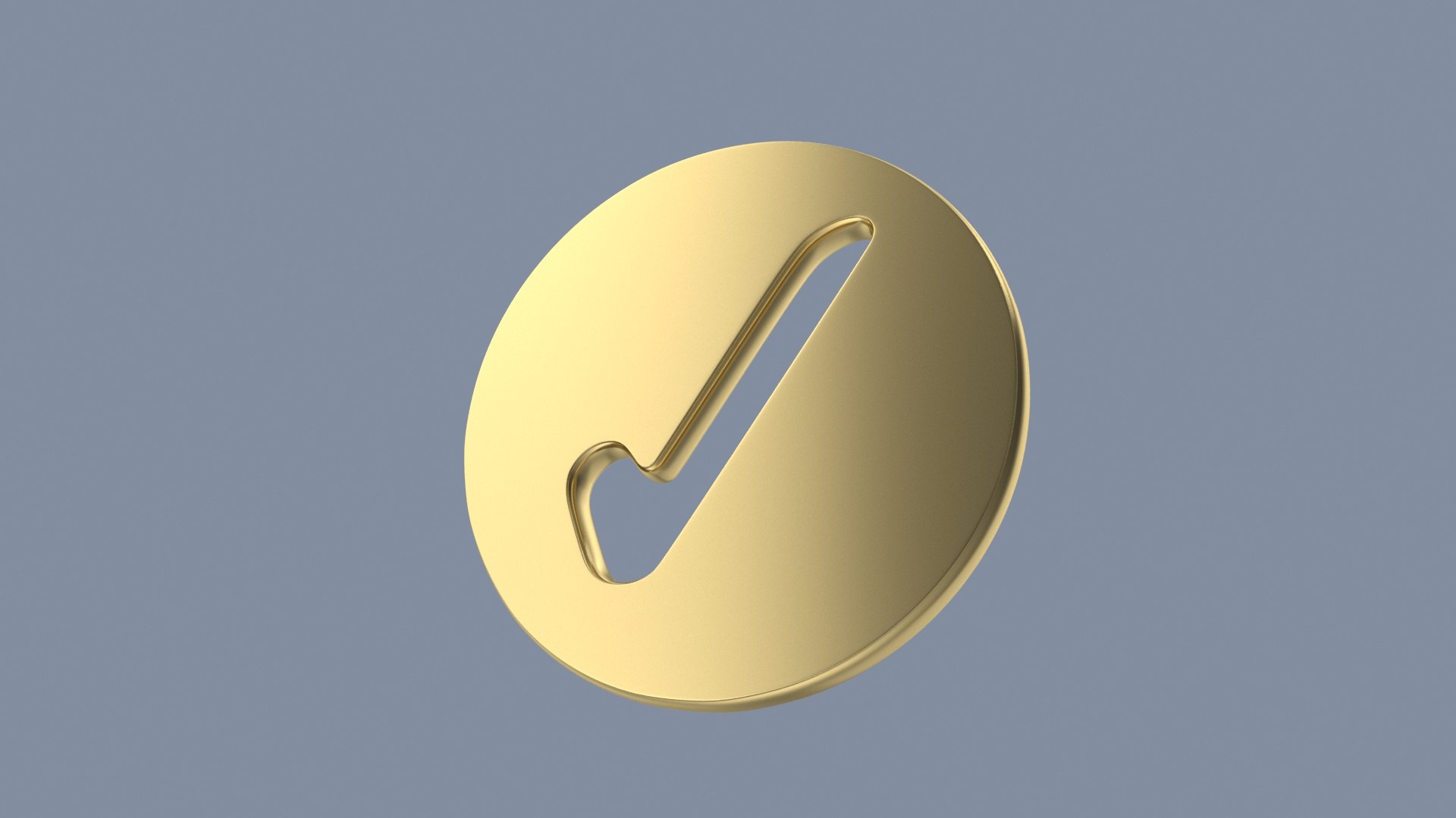 3D Tick Mark Round Symbol Gold - TurboSquid 2060778
