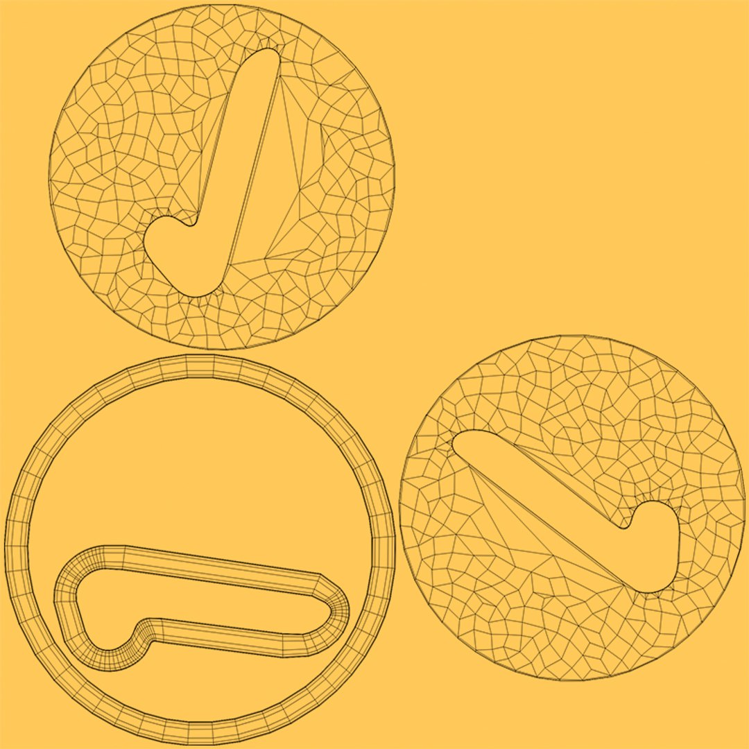 3D Tick Mark Round Symbol Gold - TurboSquid 2060778