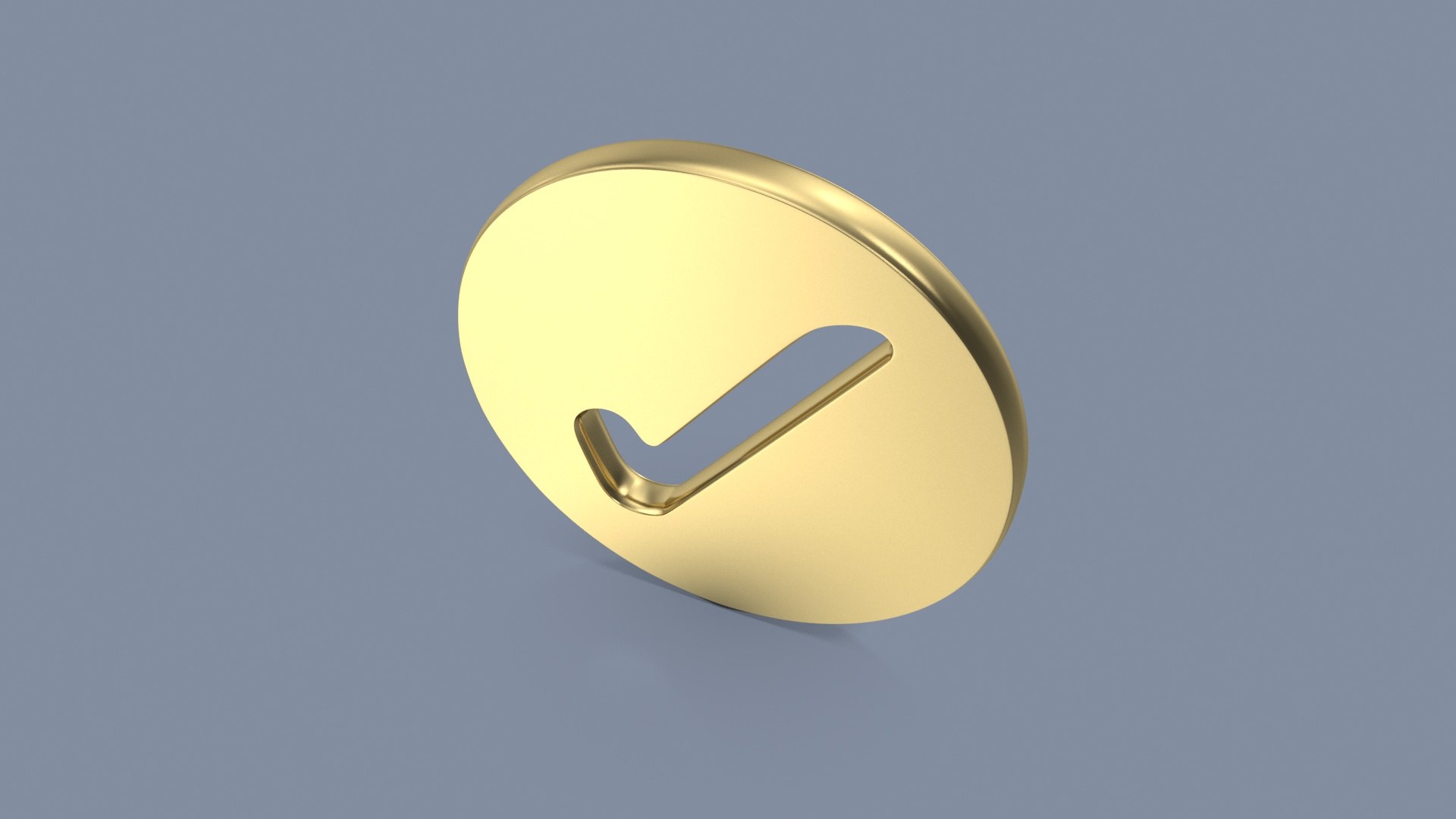 3D Tick Mark Round Symbol Gold - TurboSquid 2060778