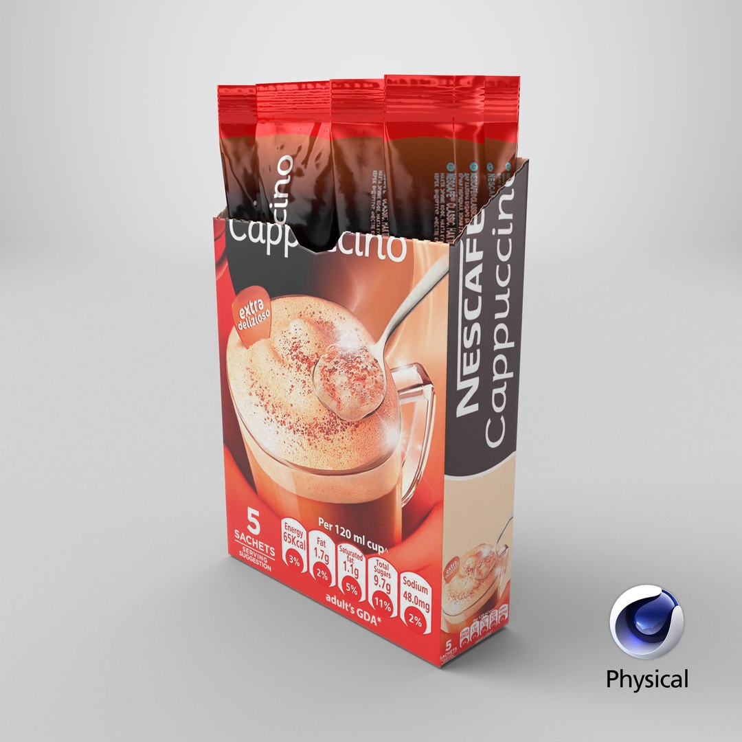 Nescafe Cappuccino Box Opened 3D - TurboSquid 2158718