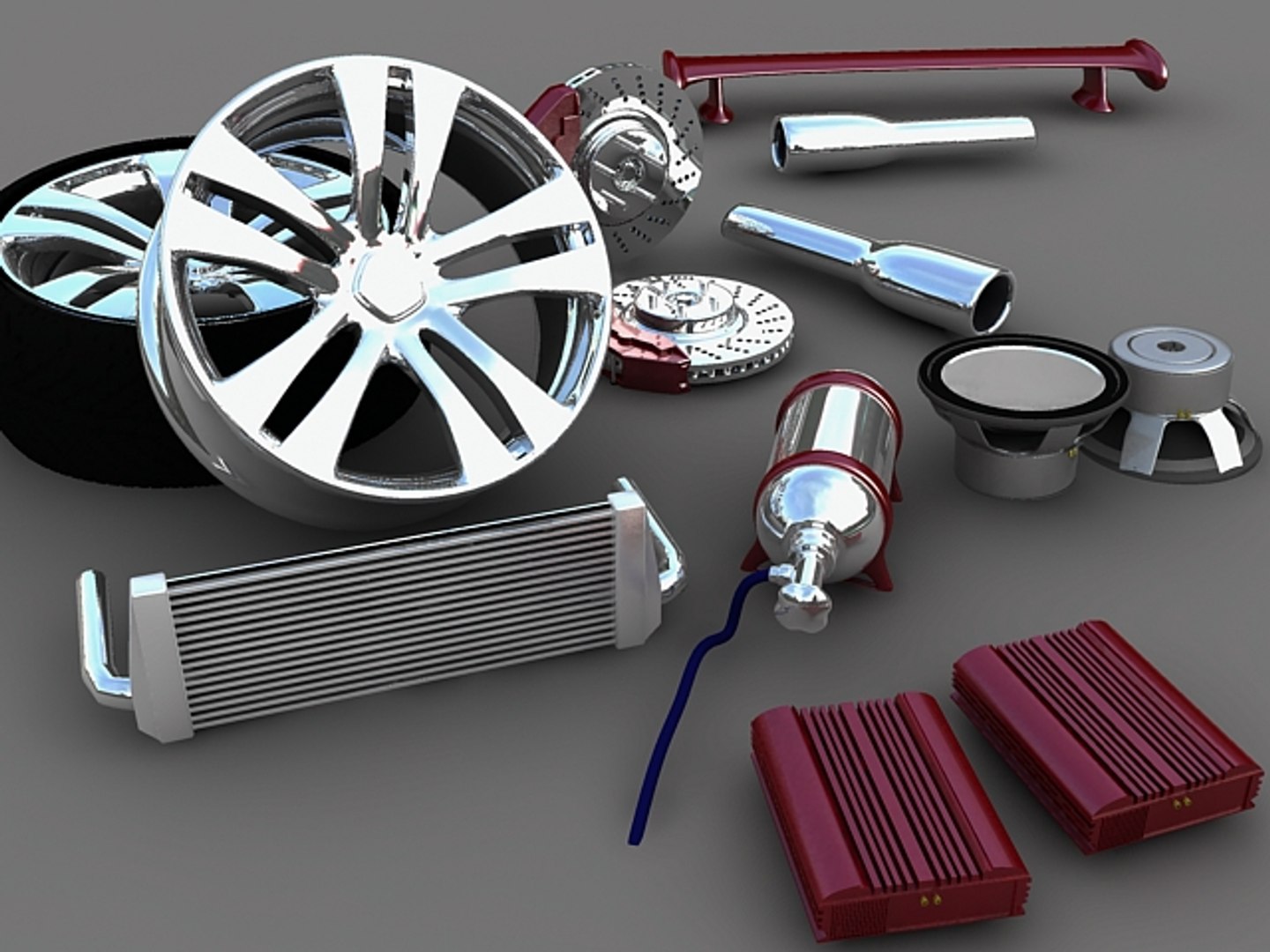 Pack Tuners Subwoofer Amplifier 3d Model