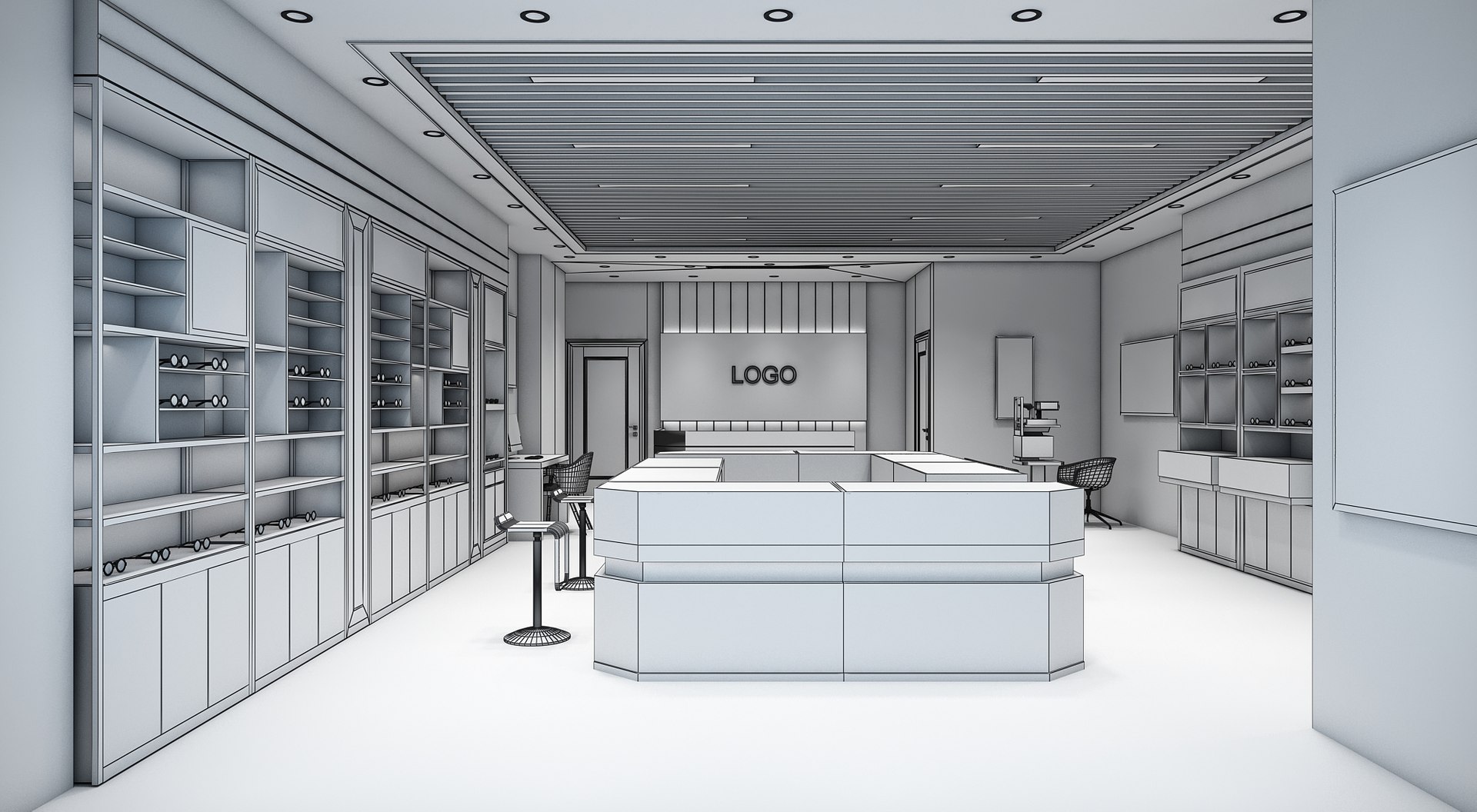 3D Optical Shop 02 Model - TurboSquid 1998582