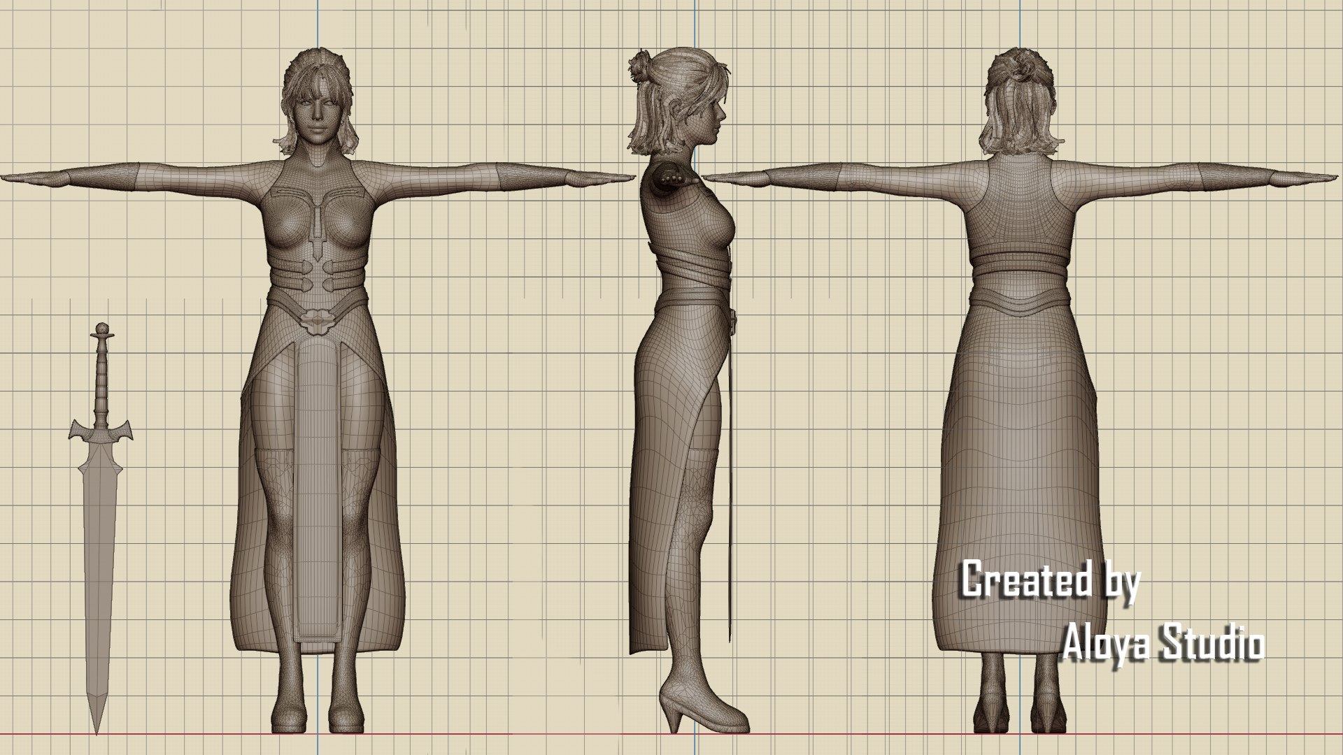 Female Warrior - Fantasy 3D Game Character Model - TurboSquid 1844452