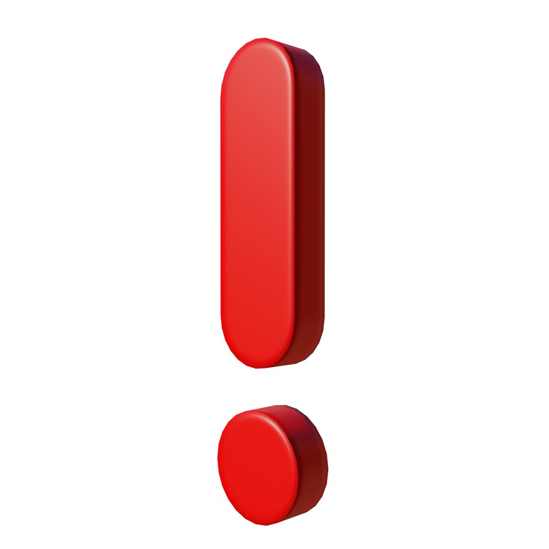 Free Exclamation Mark 3D - TurboSquid 2295519