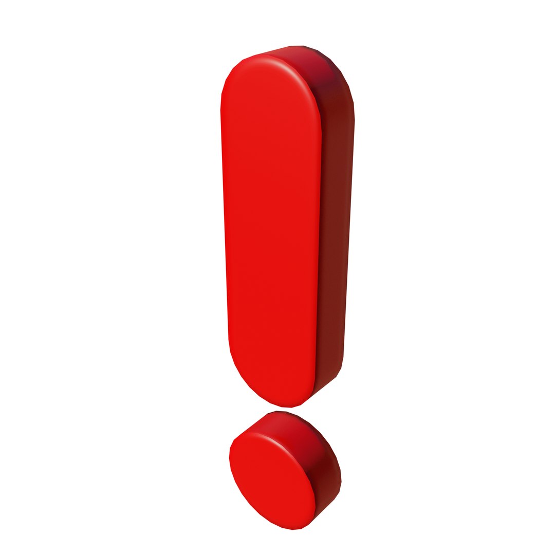 Free Exclamation Mark 3D - TurboSquid 2295519